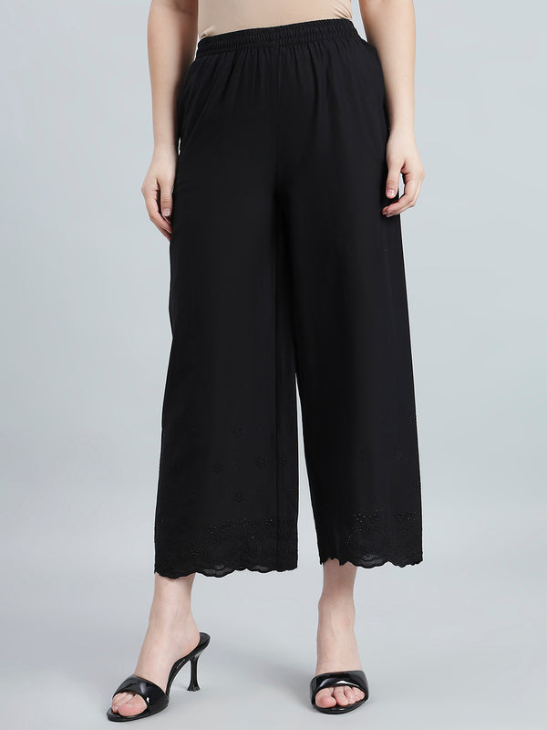 Black 100% Cotton Hakoba Wide Pant – Go Colors India