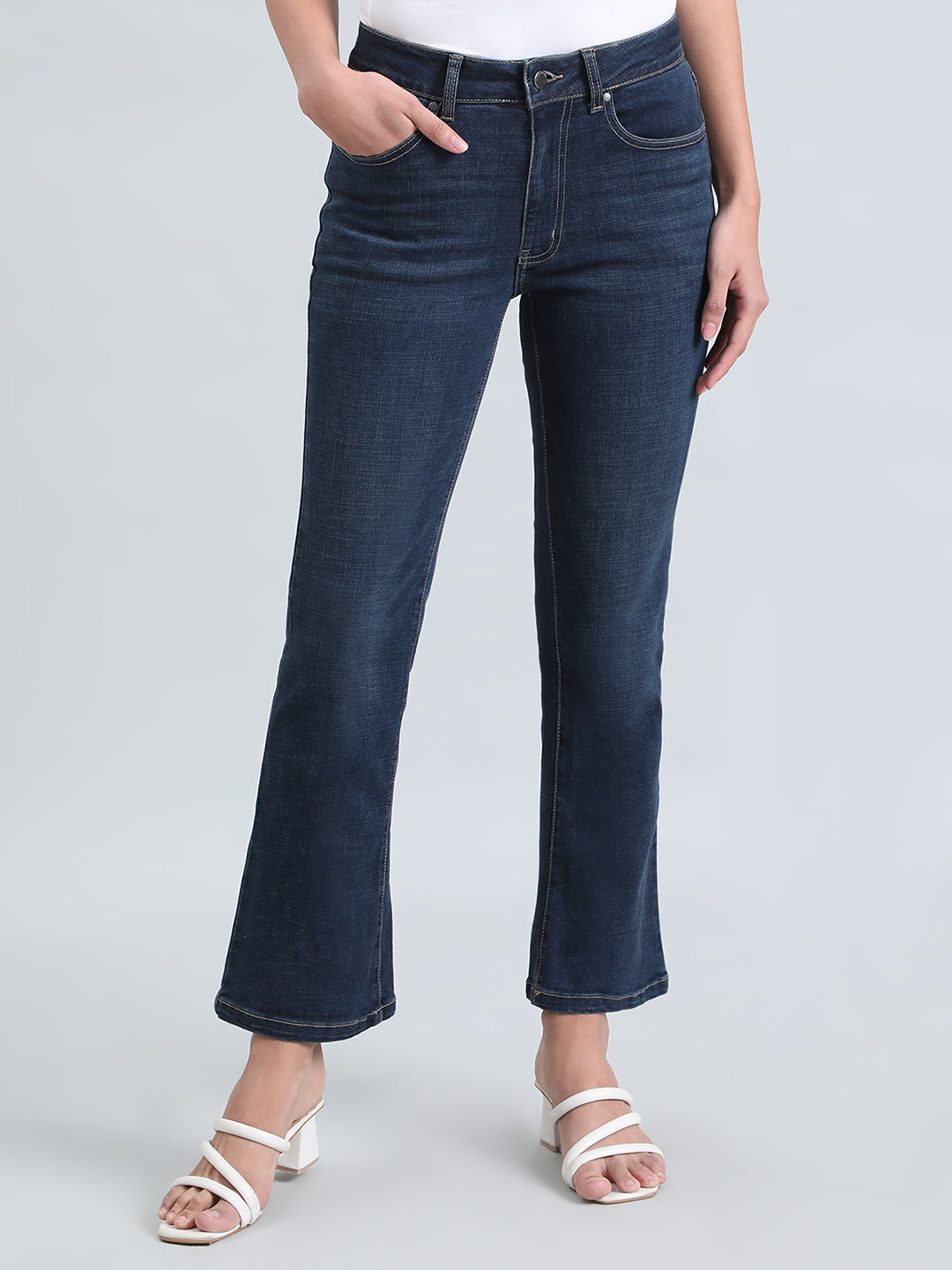 Blue Denim Boot Cut Jeans – Go Colors India