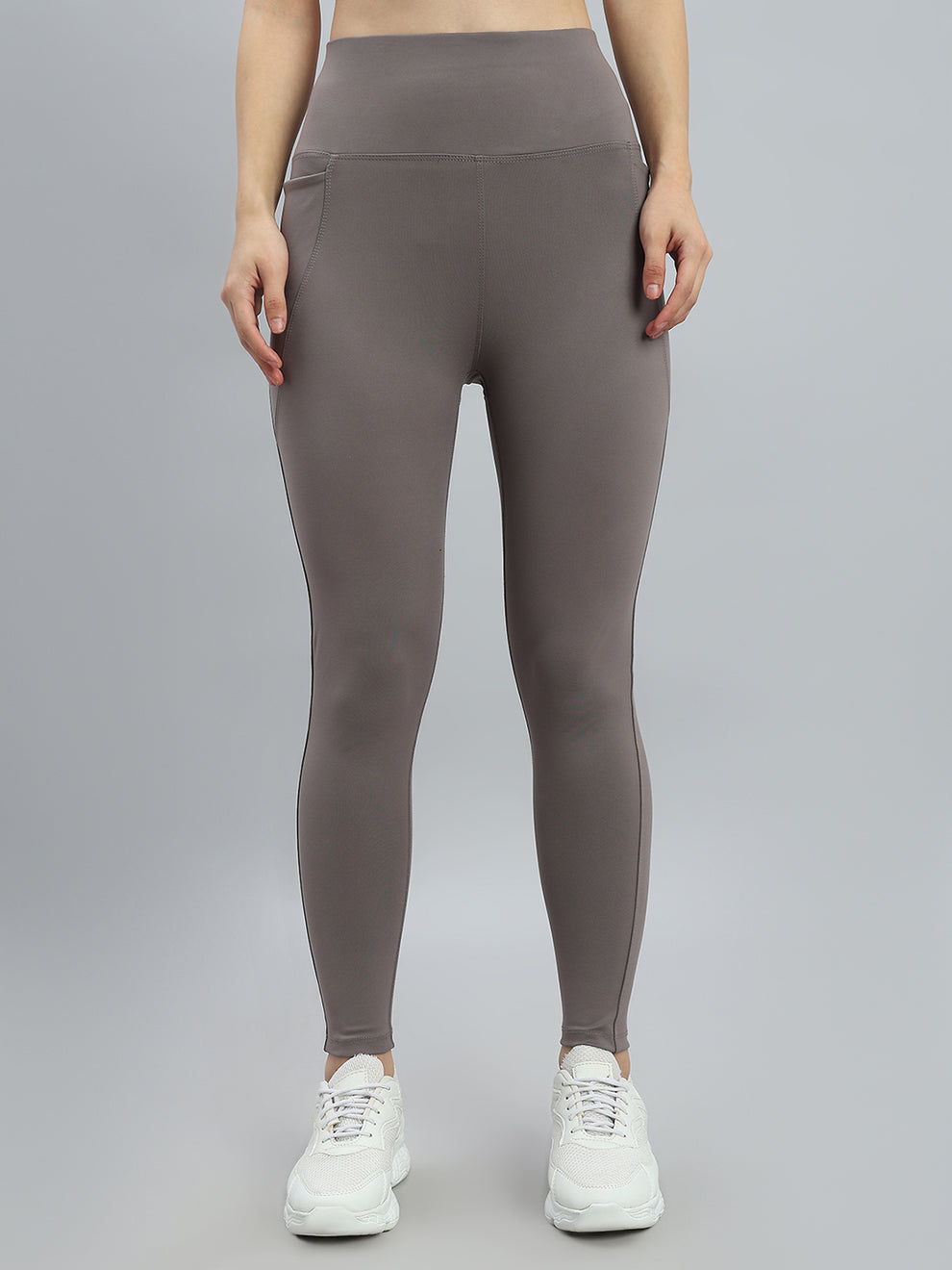 Ebony Grey Nylon Stretch Training Tights – Go Colors India