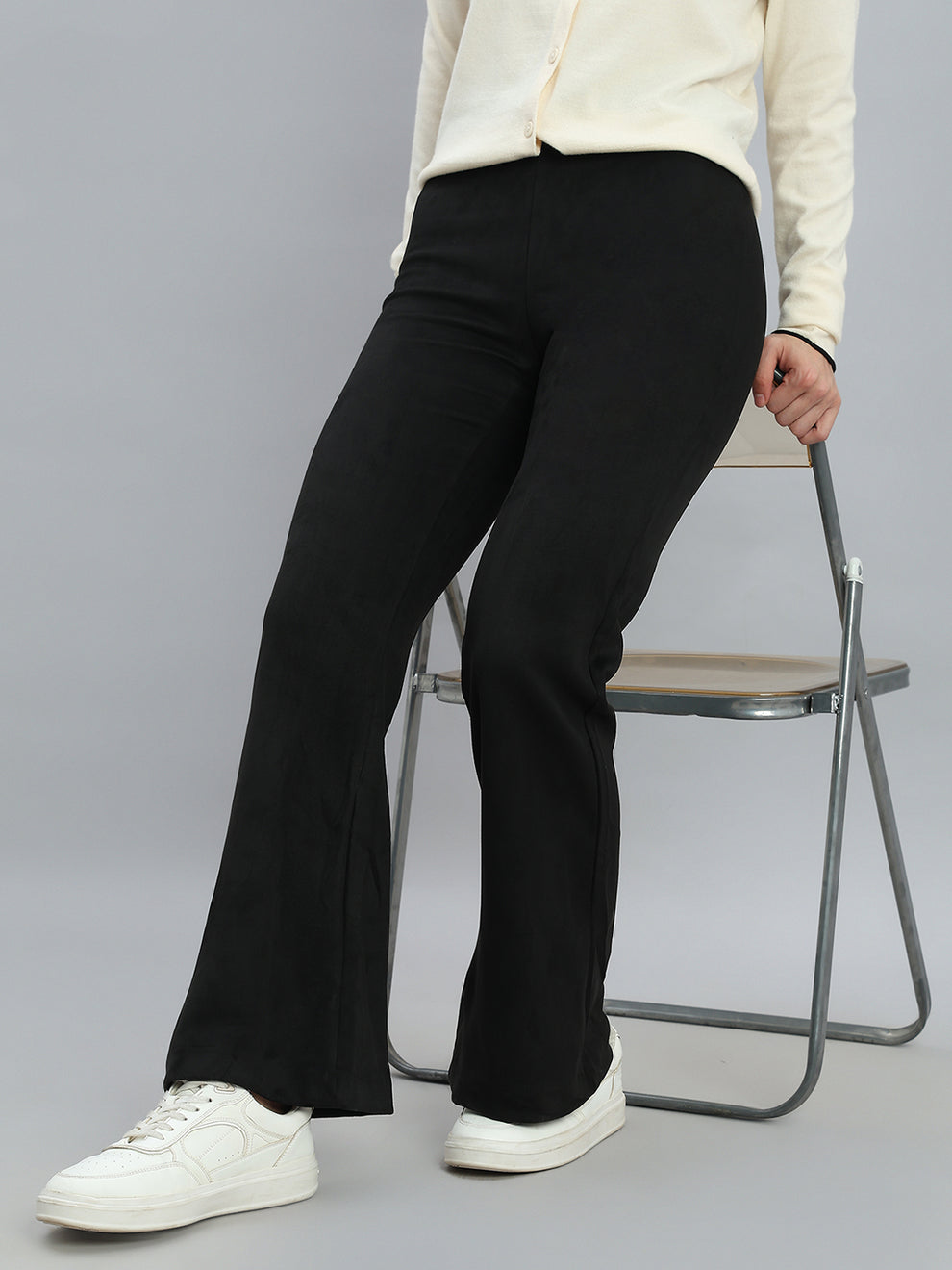 Black Suede Bell Bottom – Go Colors India