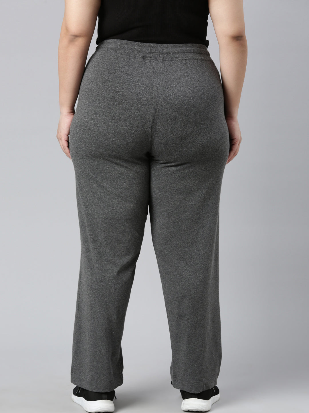 Women Solid Antra Melange Mid Rise Track Pant