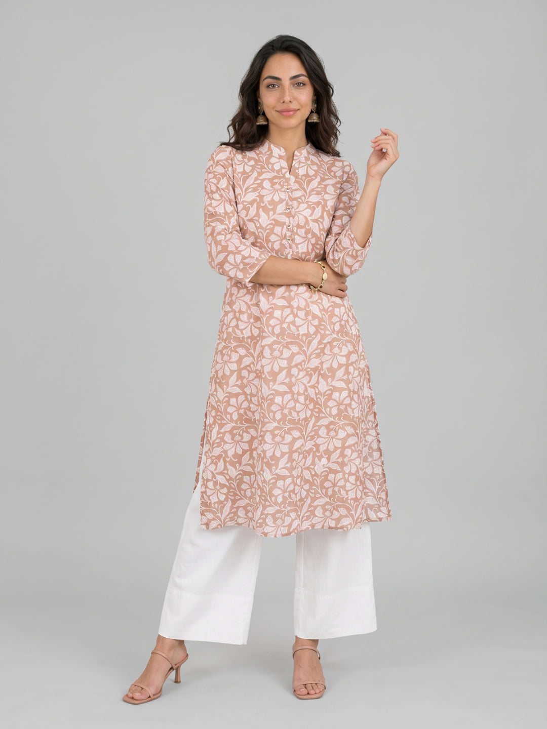 Medallion Print Embroidered Kurta – Go Colors India