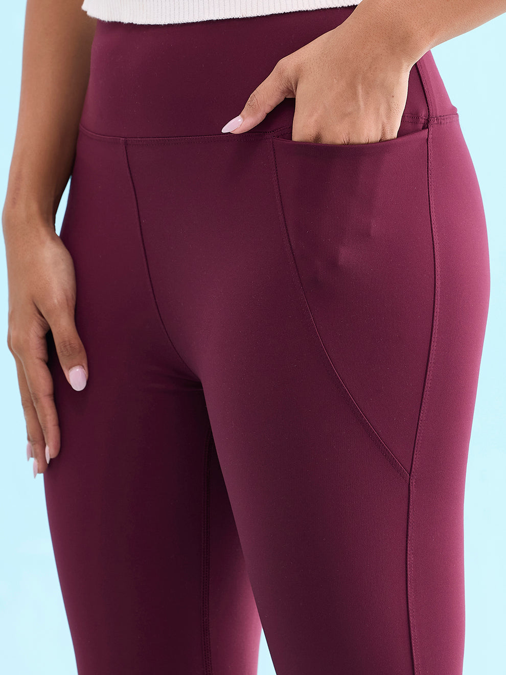 Maroon High Rise Capri - Go Colors – Go Colors India