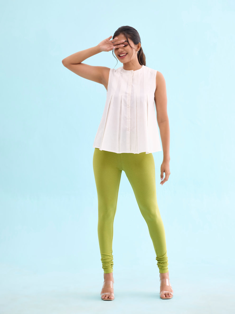 Light Pista Cotton Stretch Churidar – Go Colors India