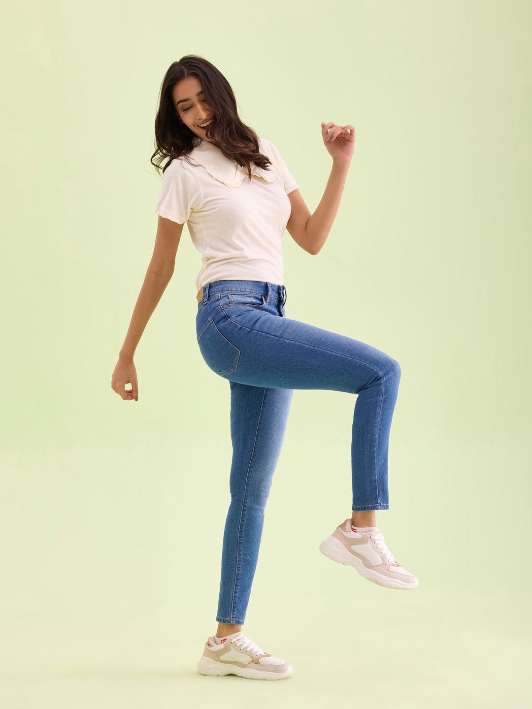 Light Blue Denim Skinny Jeans – Go Colors India