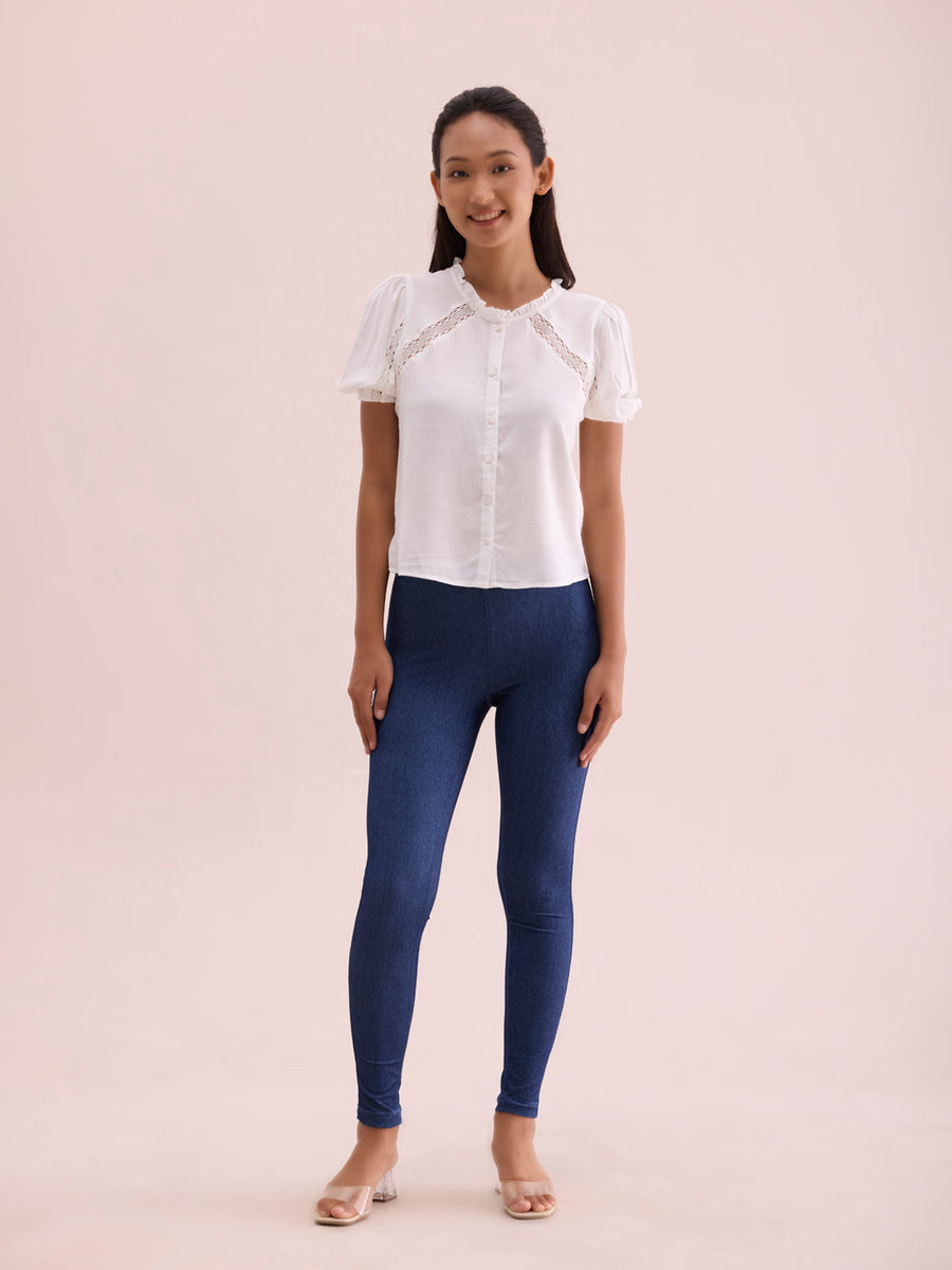 Blue Denim Legging For Women - GO Colors
