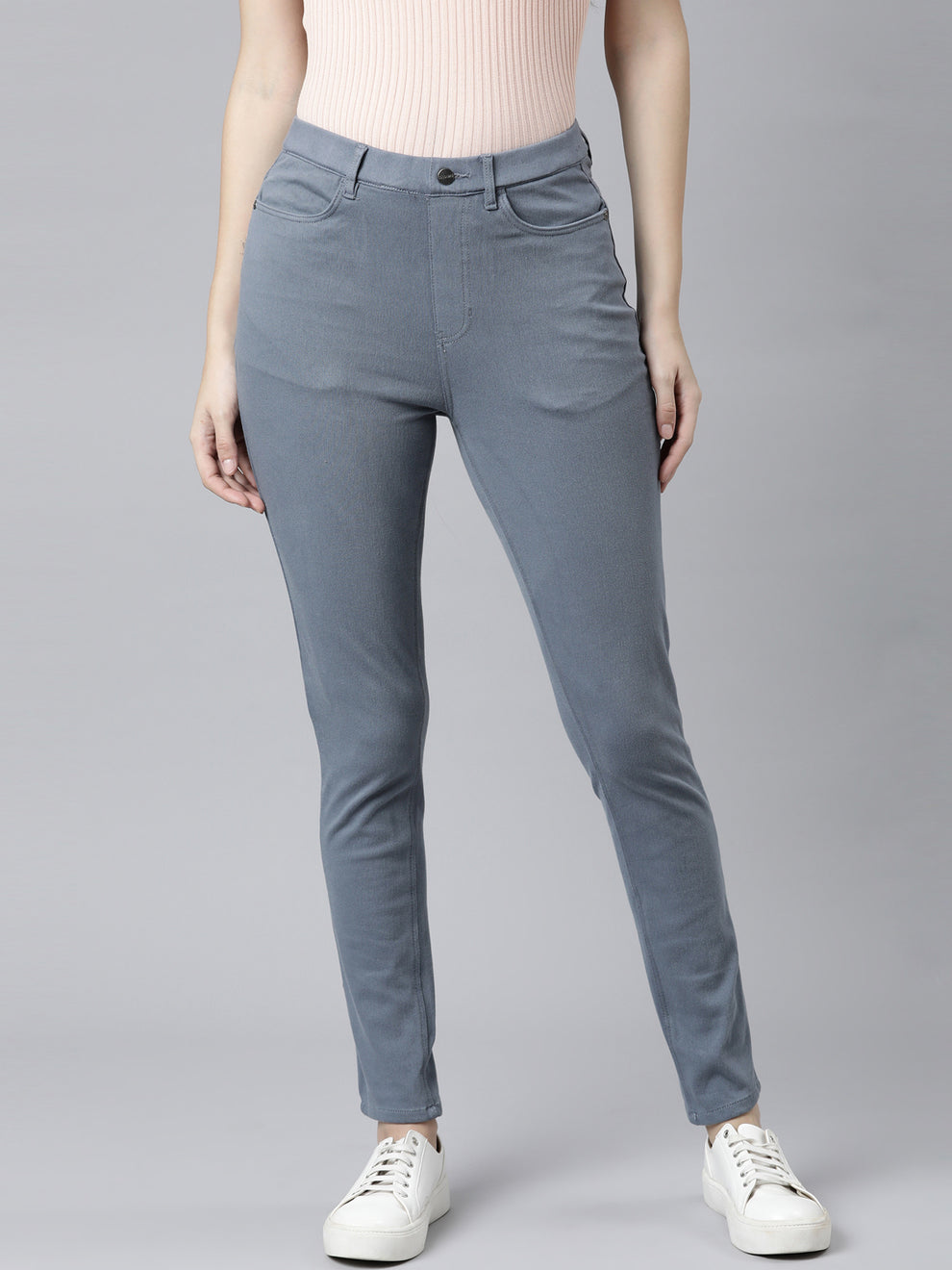 Jeans Blue Cotton Polyester Super Stretch Jeggings – Go Colors India