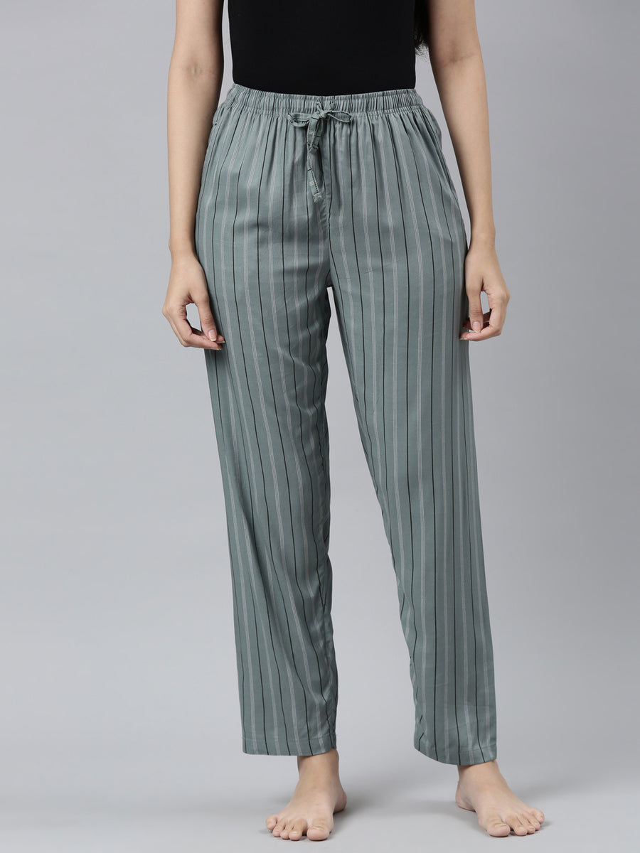 Women Printed Blue Woven Viscose Lounge Pants