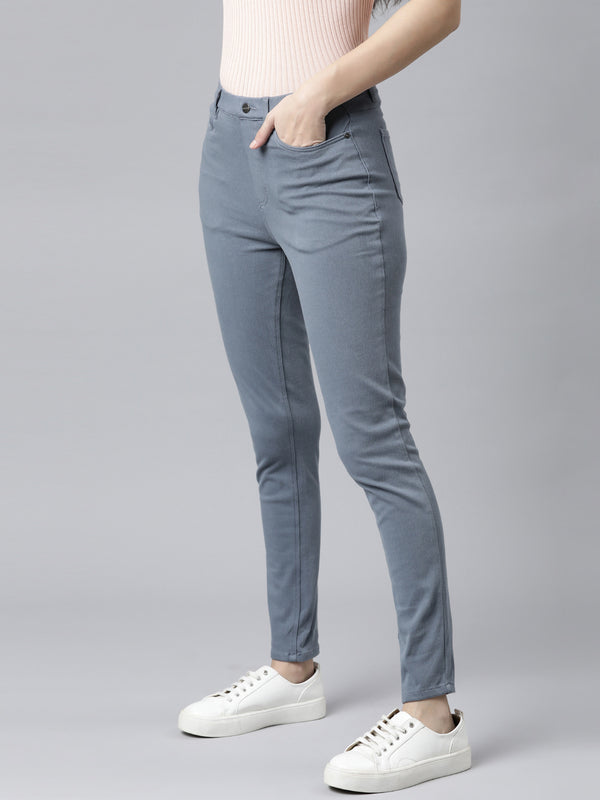 Jeans Blue Cotton Polyester Super Stretch Jeggings – Go Colors India